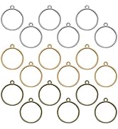 Amazon.com: Huwujiu 60pcs Round Open Back Bezel Round Frame Pendants ...