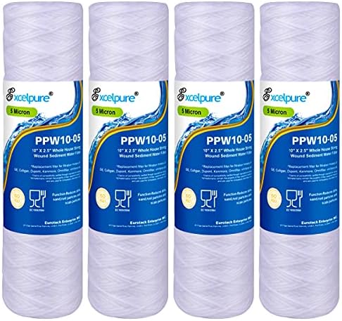 Amazon.com: 5 Micron 10"x2.5" Whole House String Wound Sediment Filter ...