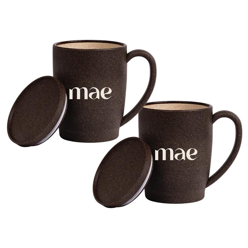 Buy MAE Coffee Mug with Lid | 370 ML | Crafted from Used Coffee Grounds ...