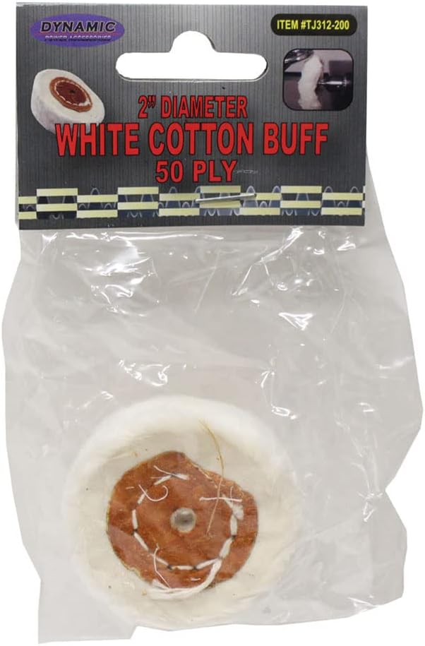 Amazon.com: DYNAMIC (2 Pack) White Cotton Buff | 2" (5.1 cm) Diameter ...