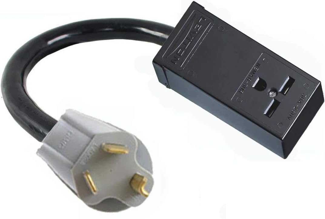 10-30P Male 3-Pin Dryer Plug to 6-30R 3-Prong Female Receptacle Outlet ...