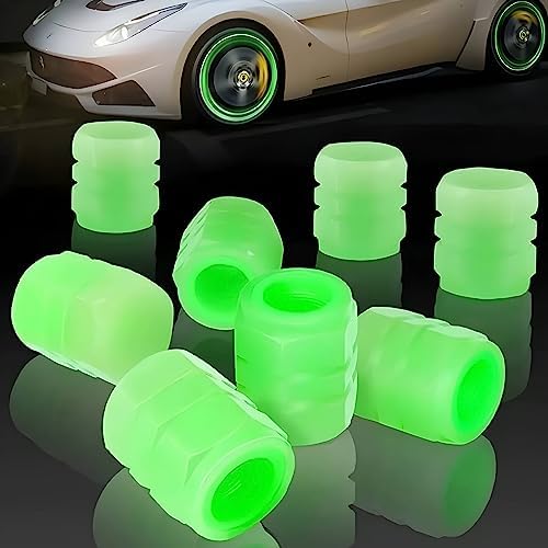 AllExtreme Fluorescent Tyre Valve Caps Illuminated Tire Cap Night Glow ...