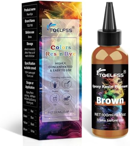 Amazon.com: Brown Epoxy Resin Pigment - 3.4 fl.oz / 100ml Concentrated ...