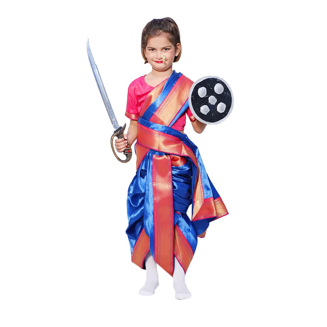 Buy ITSMYCOSTUME Rani Laksmi Bai Costume Dress for Girls Kids With ...