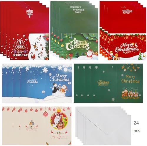 Amazon.com : HSHFAMIIY Christmas Cards with Envelopes, Stocking ...