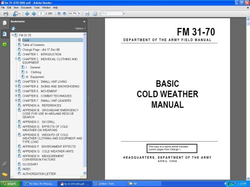 Basic Cold Weather Manual (U.S. Army Field Manual, FM 31-70): U.S. Army ...