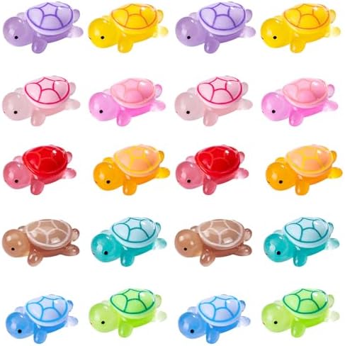 20 Pcs Mini Resin Turtles,Miniature Sea Turtles Luminous Sea Turtle ...