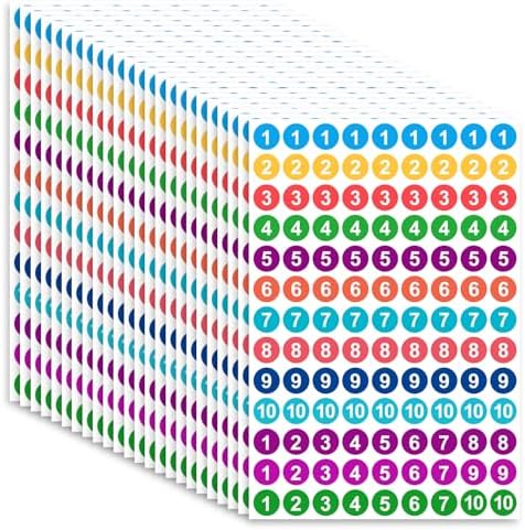Amazon.com : 24Sheets Number Stickers 1-10, Colorful Vinyl Consecutive ...