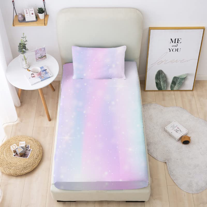 Amazon.com: Colorful Girls Fitted Sheet Set Rainbow sheets, 3D Rainbow ...