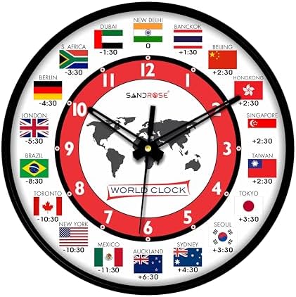 Buy IIK COLLECTION Designer Plastic Analogue Round World Wall Clock for ...