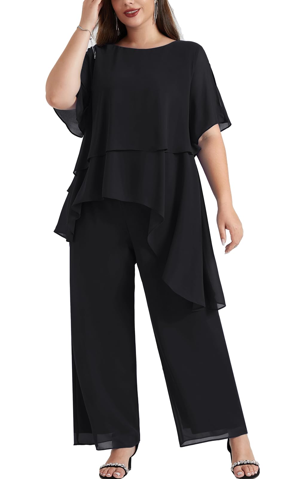 Amazon.com: Hanna Nikole 2024 Plus Size Mother of The Bride Pant Suits ...