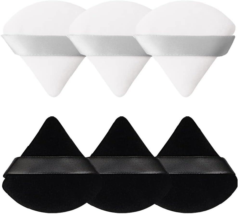 Pimoys 6 Pcs Soft Triangle Makeup Sponge Face Loose Powder Velvet ...