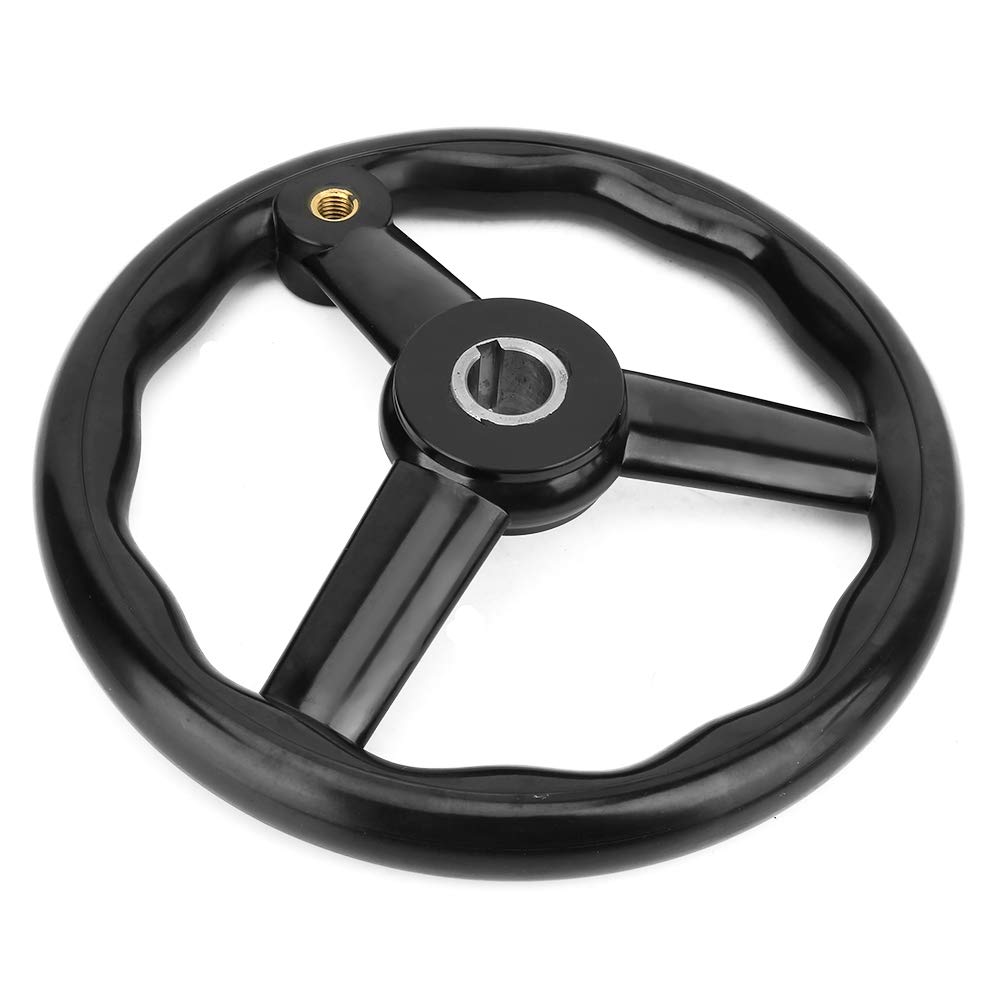 250mm Black Bakelite 3 Spoked Lathe Handwheel with Handle for Machine ...