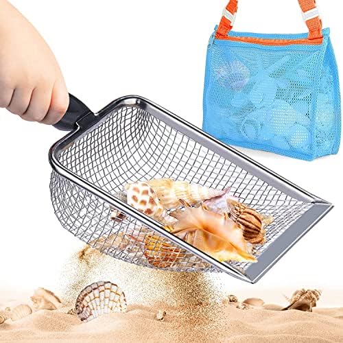 mciskin Beach Mesh Shovel with Mesh Beach Bag for Shell Collecting ...