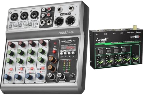 Amazon.com: Aveek Professional Audio Mixer & 4 Channel Low Noise Mini ...