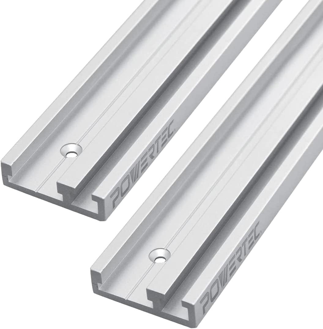 POWERTEC 71359-P2 Aluminum Combo T-Track Miter Track for Woodworking ...