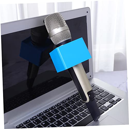 GLSTOY Abs Microphone Logo Stand Square Mic Logo Flag for Interview ...