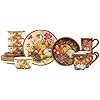 Amazon.com | Harvest Blessings 16-Piece Ceramic Dinnerware Set, Service ...