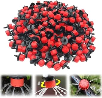 Amazon.com : 50PCS Red Adjustable Irrigation Drippers, 1/4 inch Drip ...