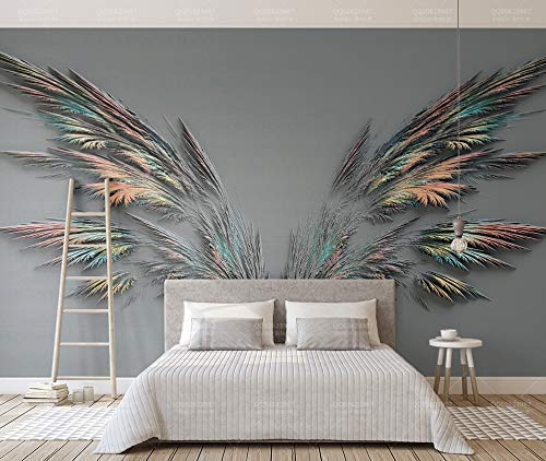 Amazon.com: Murwall Feather Wallpaper 3D Embossed Wing Wall Mural Dark ...