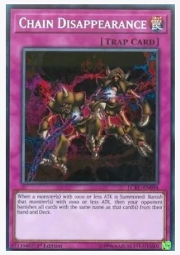 Amazon.com: yugioh - Chain Disappearance - LCKC-EN094 Secret Rare 1st ...