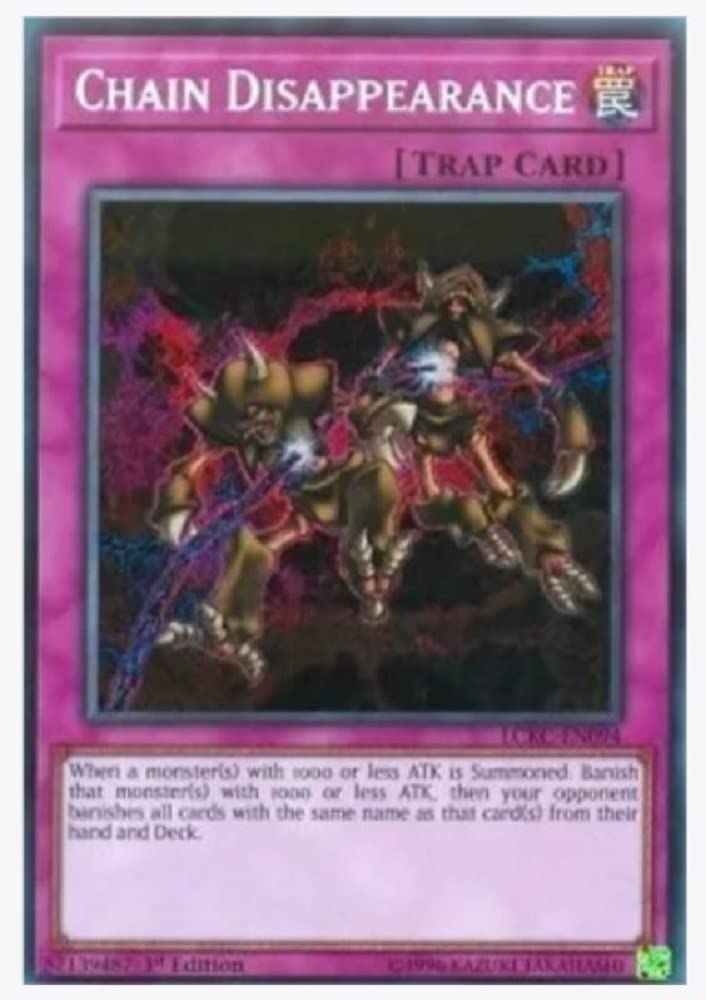 Amazon.com: yugioh - Chain Disappearance - LCKC-EN094 Secret Rare 1st ...