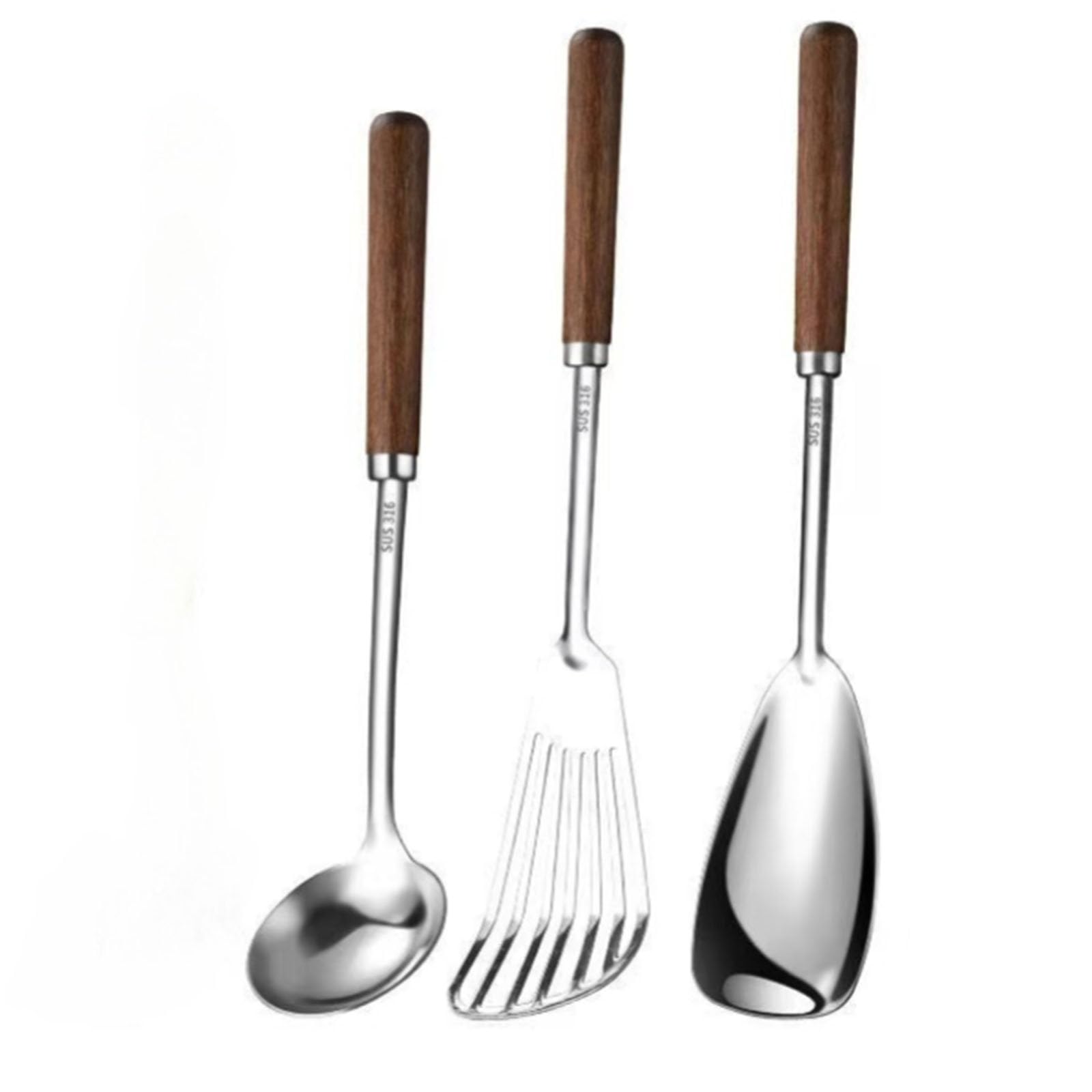 Amazon.com: 3-Piece/set Kitchen Utensils 18/10 Stainless Steel Cooking ...