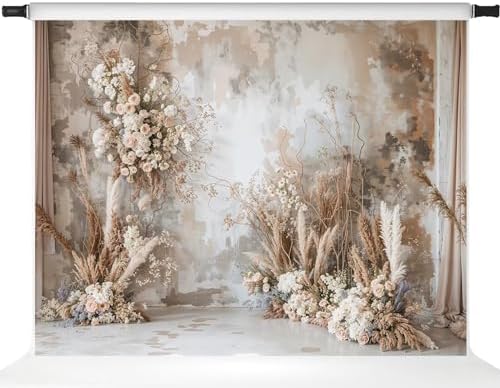 Amazon.com : Kate Summer Boho Backdrops Floral Arched Wall Backdrop for ...