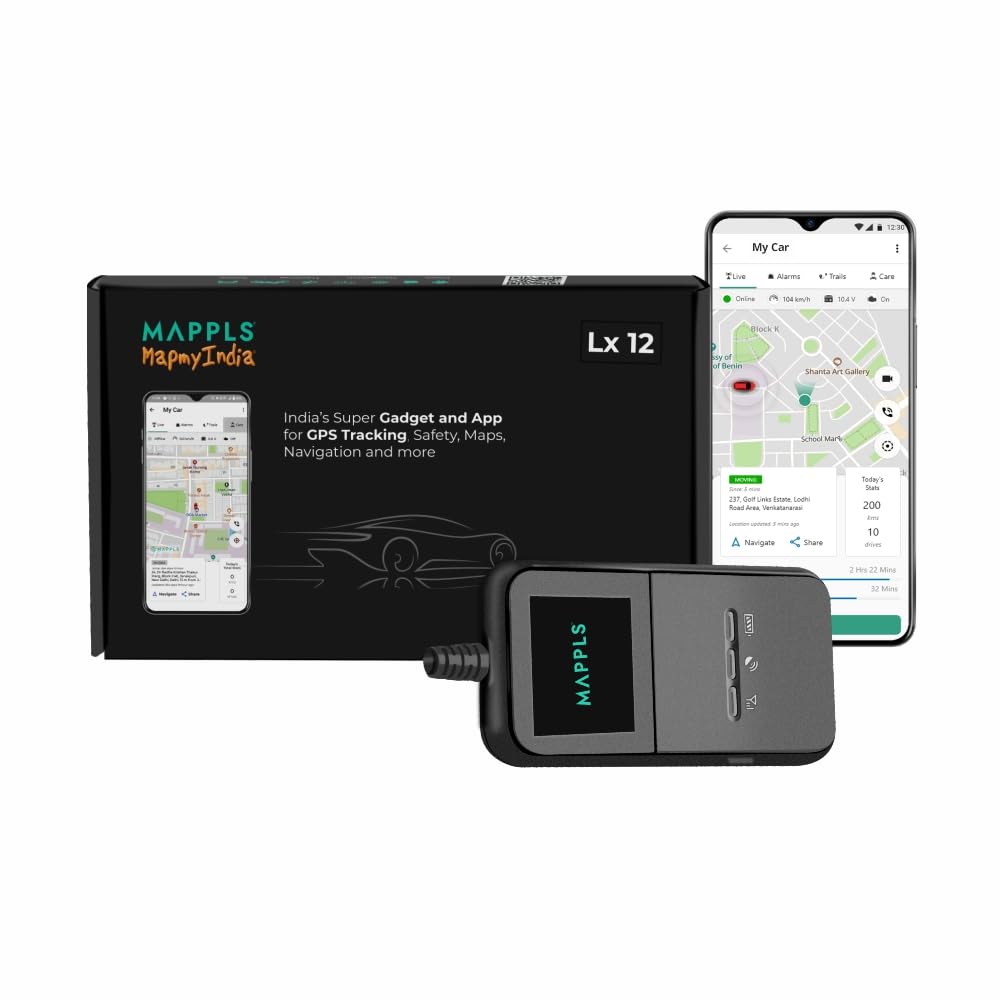 Mappls Lx12 Car, Bike GPS Tracker by MapmyIndia | Live Satellite +2g ...