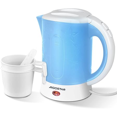 Aigostar Small Electric Kettle, 1 Litre 1100W Low Wattage Kettle for ...