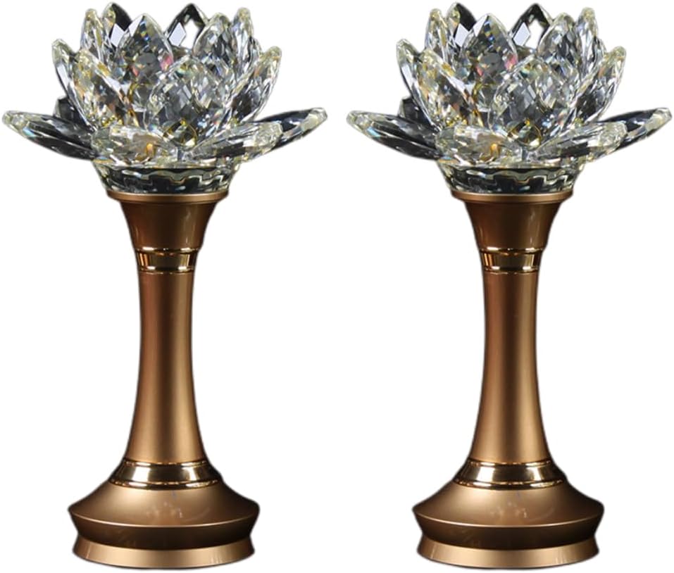 Amazon.com: 1Pair - Colorful LED Crystal Lotus Buddhist Lamp, Gradient ...