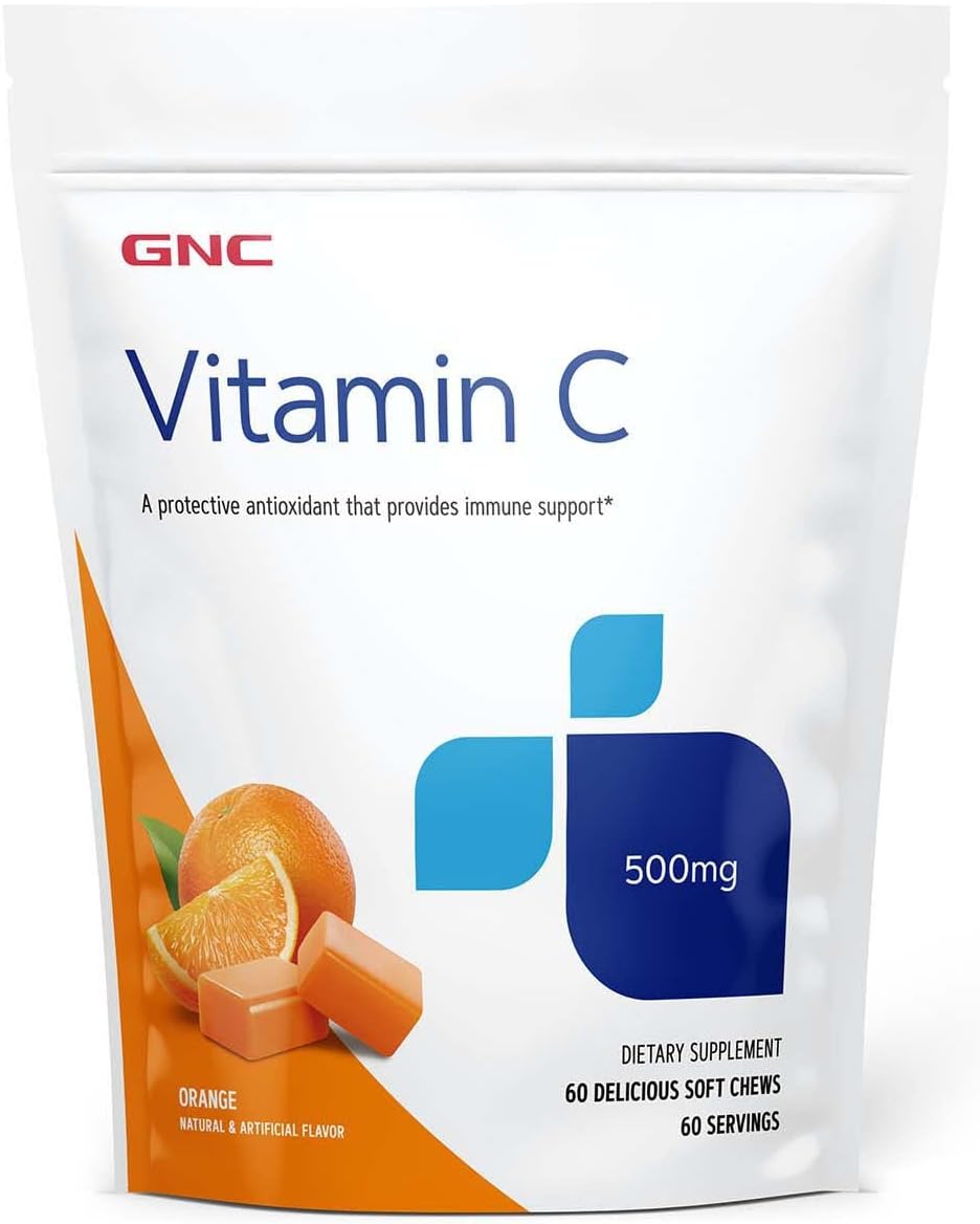 Amazon.com: GNC Vitamin C Soft Chews 500mg - Orange - 60 Soft Chews ...