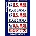 Amazon.com: Set of 3 U.S. Mail Delivery Magnetic Signs Rural Delivery ...