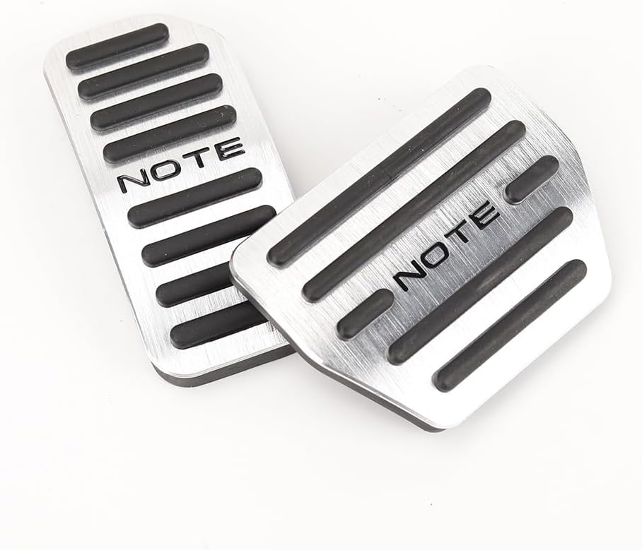 Amazon | LEXLEYS「改良型」 ノート E12系 アルミ ペダル アクセル ブレーキ カバー 実車採寸 工具不要 滑り止め付 被せる ゴム カスタムドレスアップ パーツ（シルバー ...