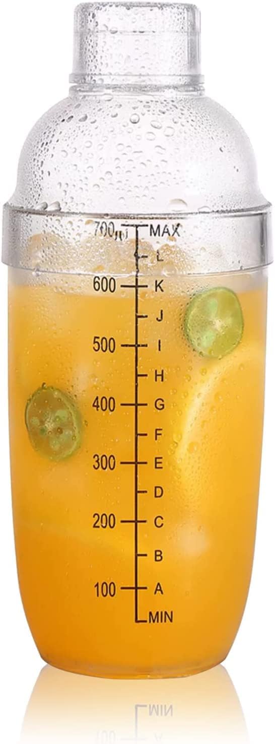Amazon.com: 1Pcs Plastic Cocktail Shaker with Scale and Strainer Top ...