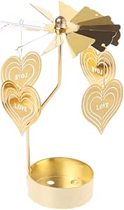 Amazon.com: Spinning Tea Light Candle Holder, Gold Love Candle Spinner ...