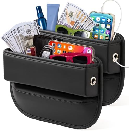 Amazon.com: 2 Pack Car seat gap organizer, Car Leather Cup Holder, Seat ...