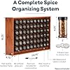 AllSpice Wooden Spice Rack, Includes 60 118ml Jars- Cherry Stain ...