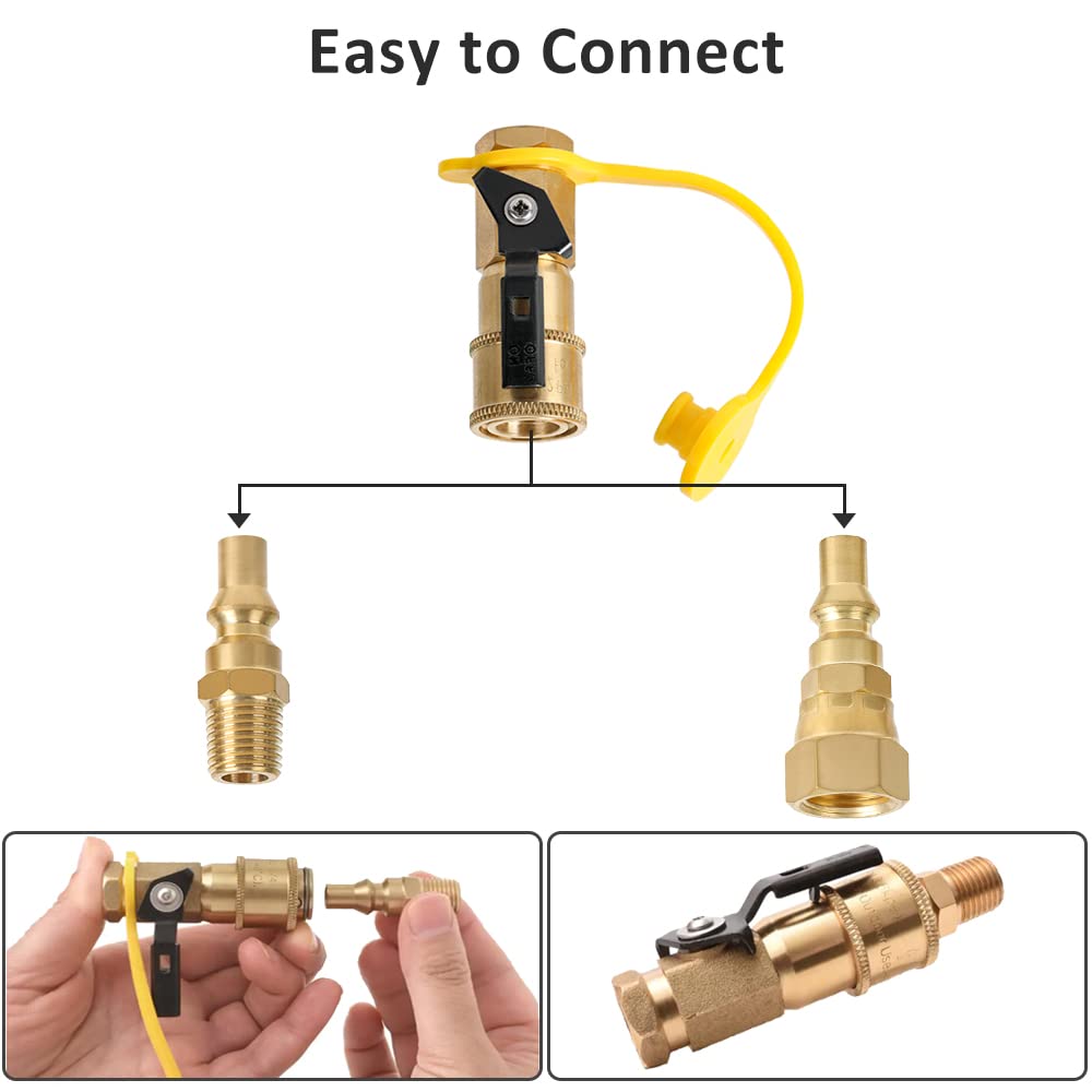 Snapklik.com : Propane Quick Connect Adapter Fittings, 1/4” RV Quick ...