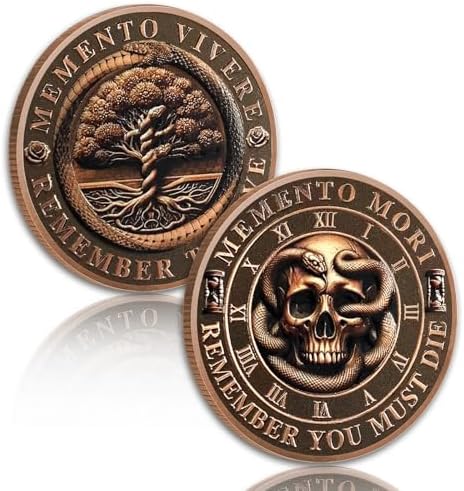 Amazon.com: Memento Mori Coin Snake Entwined Skull Momento Mori Coin 3D ...