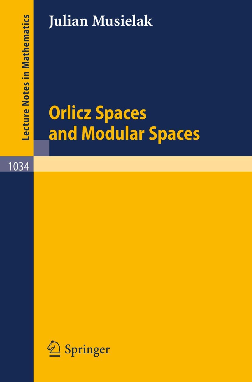 Orlicz Spaces And Modular Spaces Lecture Notes In Mathematics 1034