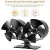 Amazon.com: Vvciic Double Stove Fan 8 Blades Two Heat Powered Fans for ...
