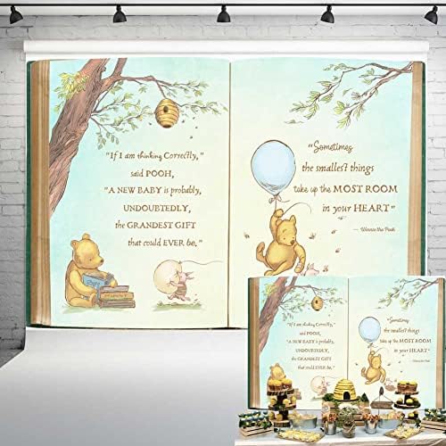 Amazon.com : Vintage Pooh Bear Baby Shower Backdrop for Girl Retro ...
