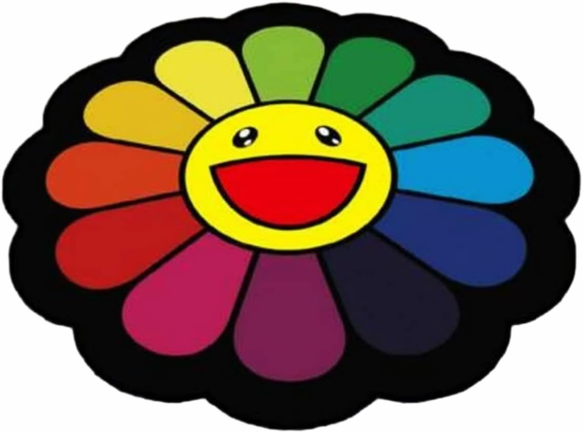 Amazon.com: Takashi Murakami Smiley Face Rug - Flower Design, Chair Mat ...