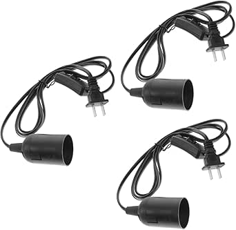 HOMSFOU 3pcs Hanging Lamp Holder with Wire Light Plastic Cord Socket ...