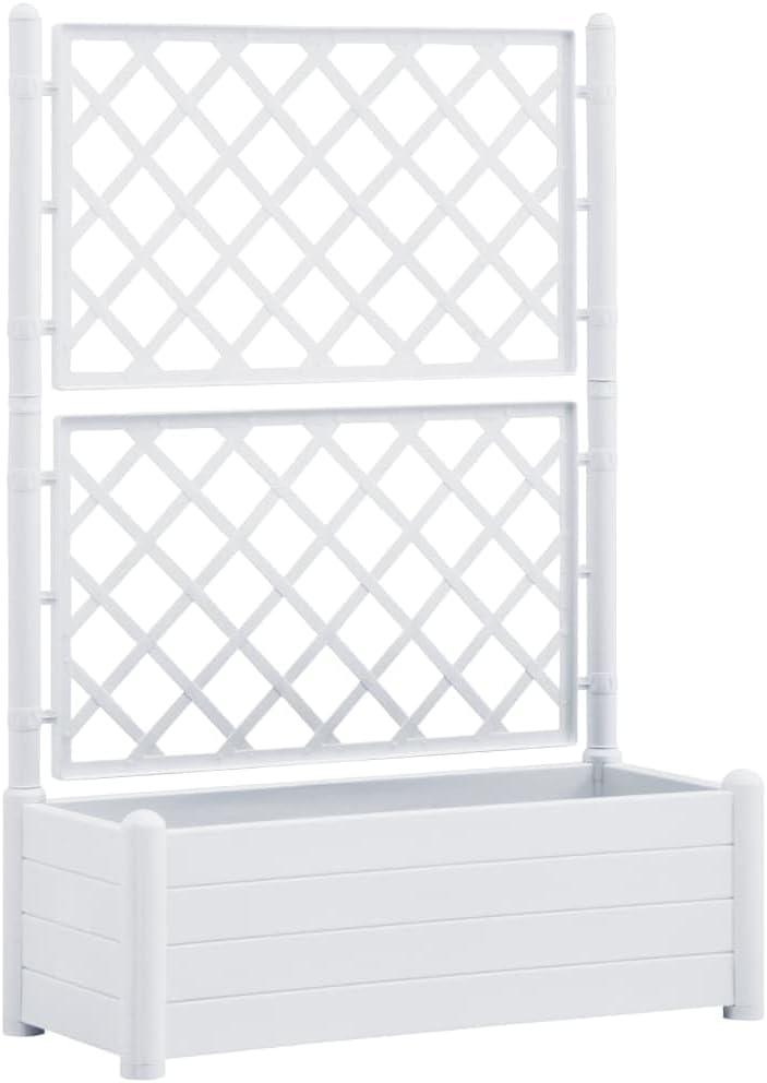 Amazon.com : vidaXL Outdoor Raised Garden Planter with Trellis ...