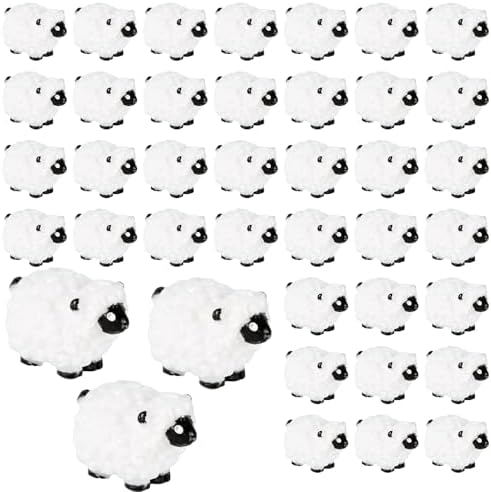 40pcs Miniature Sheep Figurines, Mini Sheep White Sheep Figure Cute ...