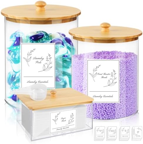 Amazon.com: COAZEX 3 Pack Acrylic Laundry Powder Container & Dryer ...