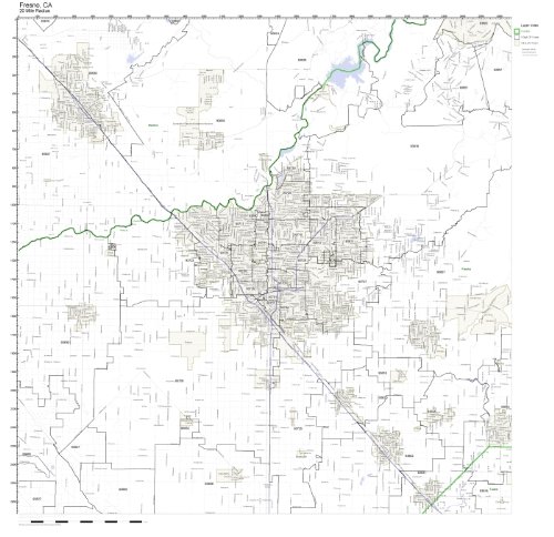 Amazon.com : Fresno, CA ZIP Code Map Not Laminated : Prints : Office ...