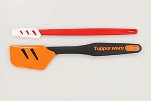 TUPPERWARE Spatule silicone orange-noir + Spatule silicone fine blanc ...